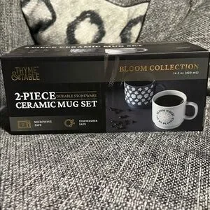 Thyme & Table | Dining | Nwt Thyme Table 2pack Stacking Daisy Mugs ...